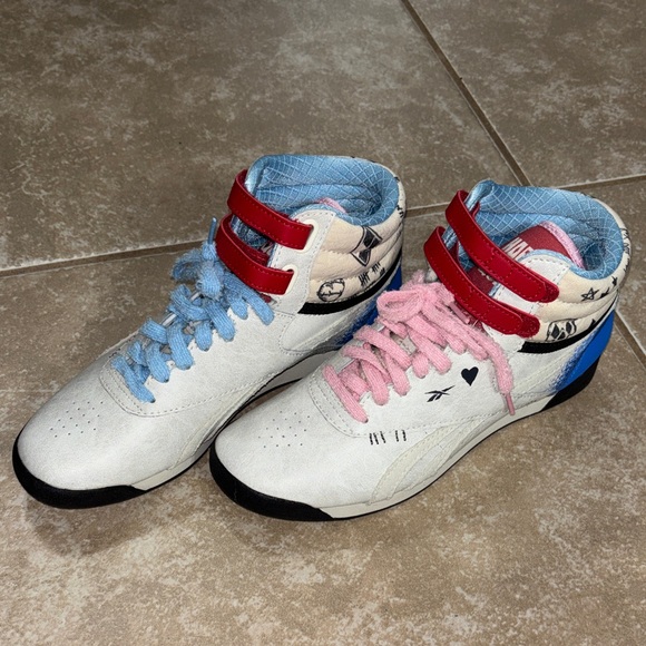 Reebok | Shoes | Reebok X Dc Comics Freestyle Hi Harley Quinn Sneakers ...